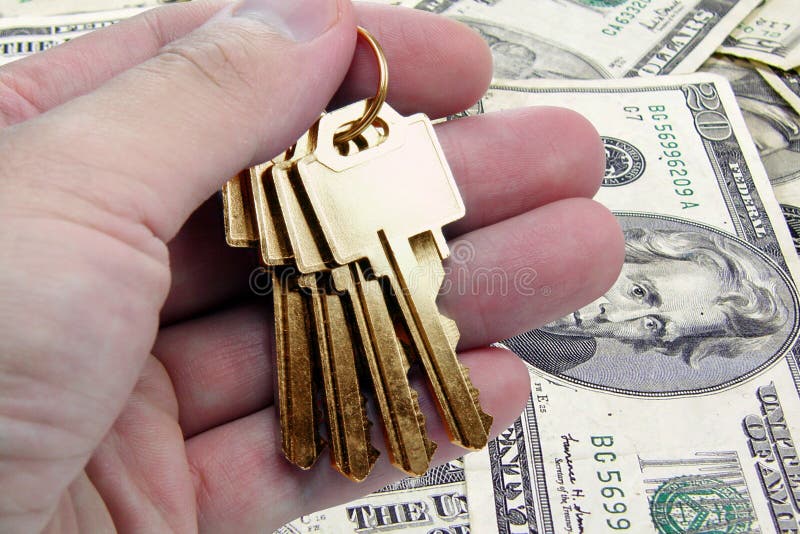 Golden Key To Success, Us Dollar Stock Image - Image of giving, entry ...