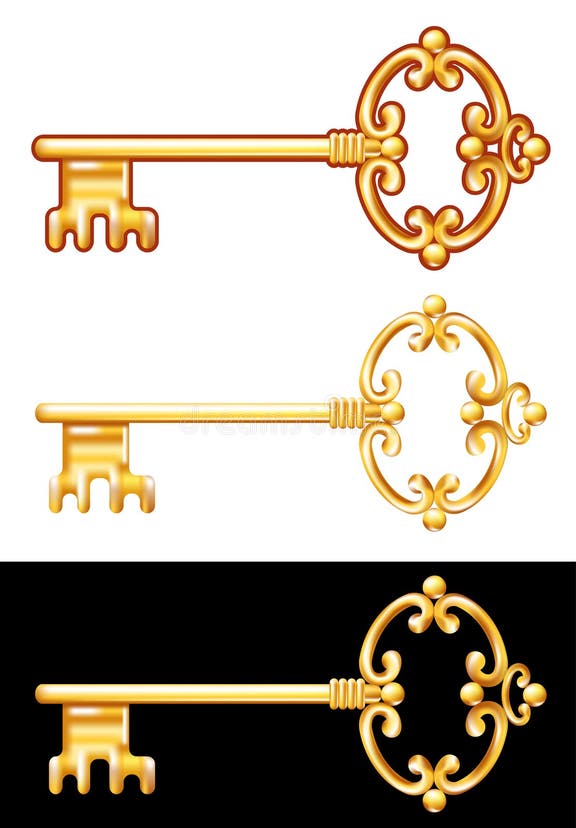 Golden Key. Vector Illustration. Stock Vector - Illustration of vecto ...
