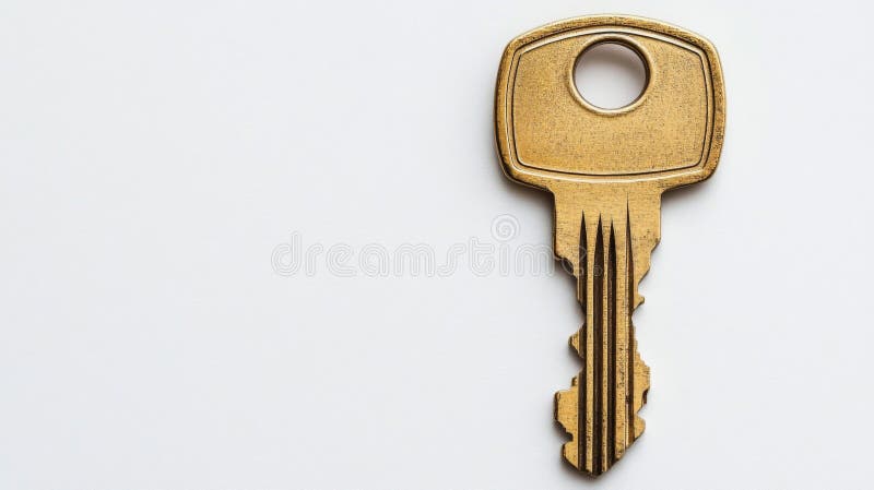 Golden Key on White Background Stock Illustration - Illustration of ...