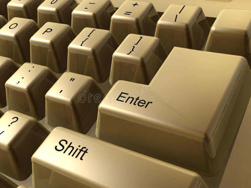 Golden keyboard of success stock photo. Image of successful - 4548038