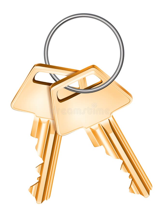 Golden keys, isolated. stock vector. Illustration of metallic - 56012519