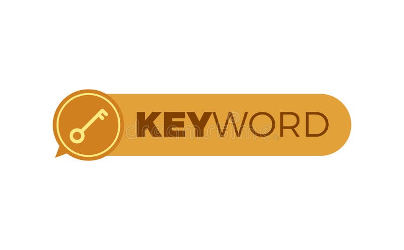 The Golden Keyword. Golden Bubble Speech with Key Sign Inside Stock ...