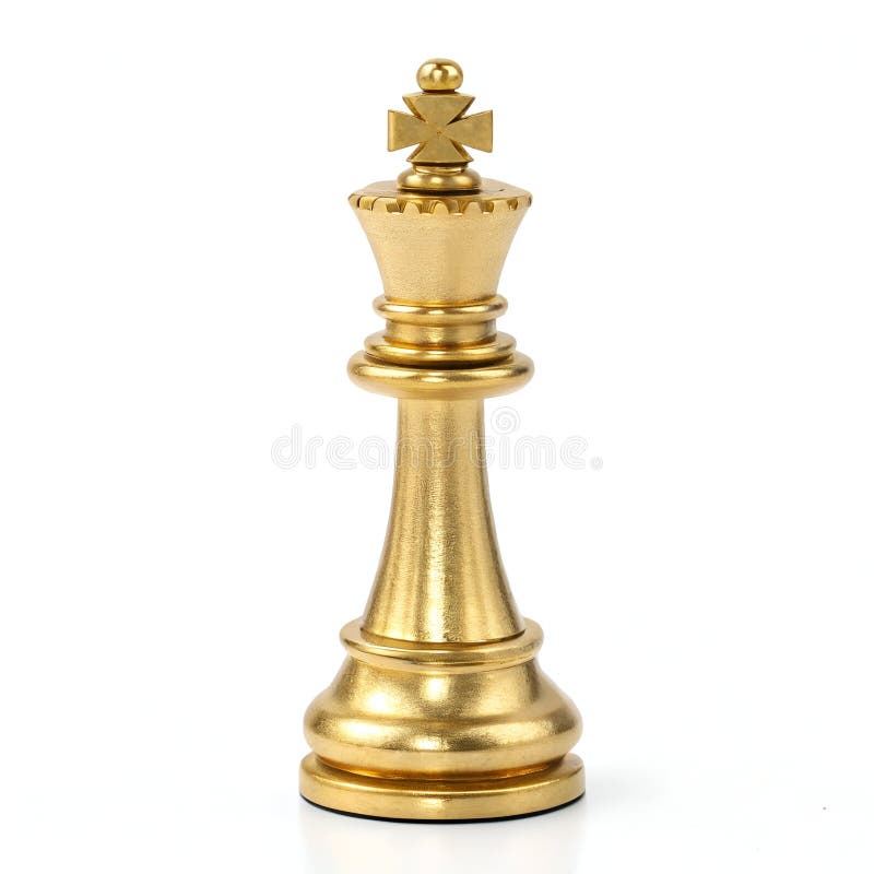 Golden King Chess Piece stock illustration. Illustration of icon ...