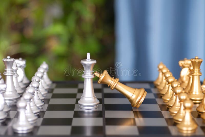 The Golden King Chess Piece Surrenders when the Two Sides of the Chess ...