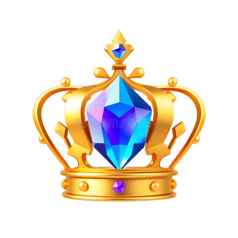 Golden King Crown with Gem Icon 3d Render with Ultra Layer Stock Photo ...