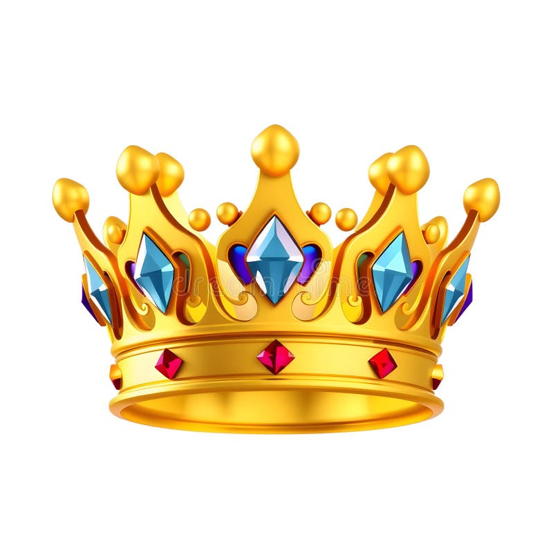 Golden King Crown with Gem Icon 3d Render with Ultra Layer Stock Image ...