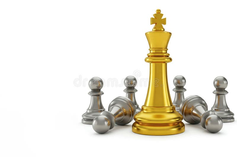The Golden King is Surrounded by Silver Pawns in a Chess Composition ...