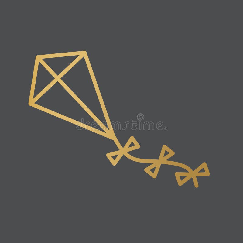 Golden kite icon stock vector. Illustration of leisure - 183403305