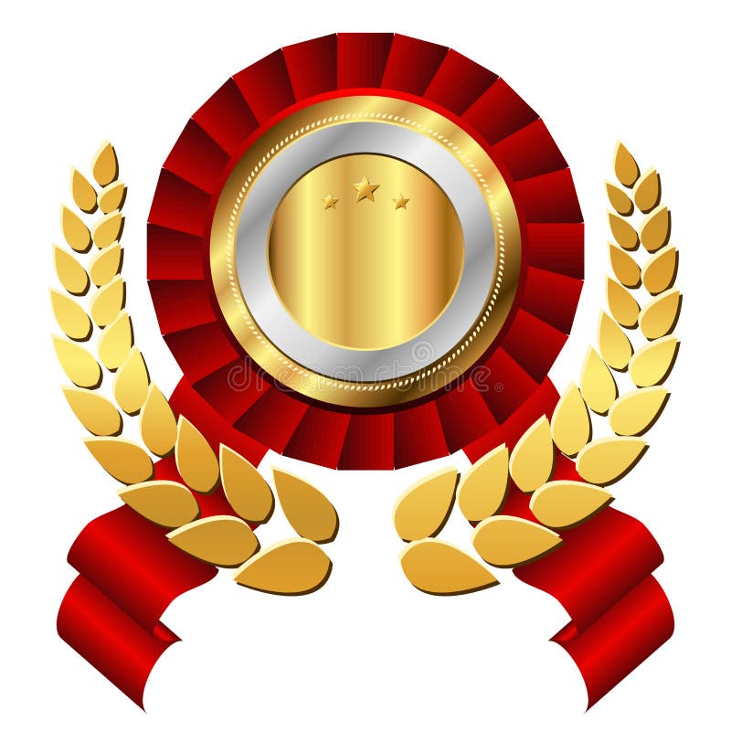 Gold and Red Seal with Ribbon Stock Vector - Illustration of label ...
