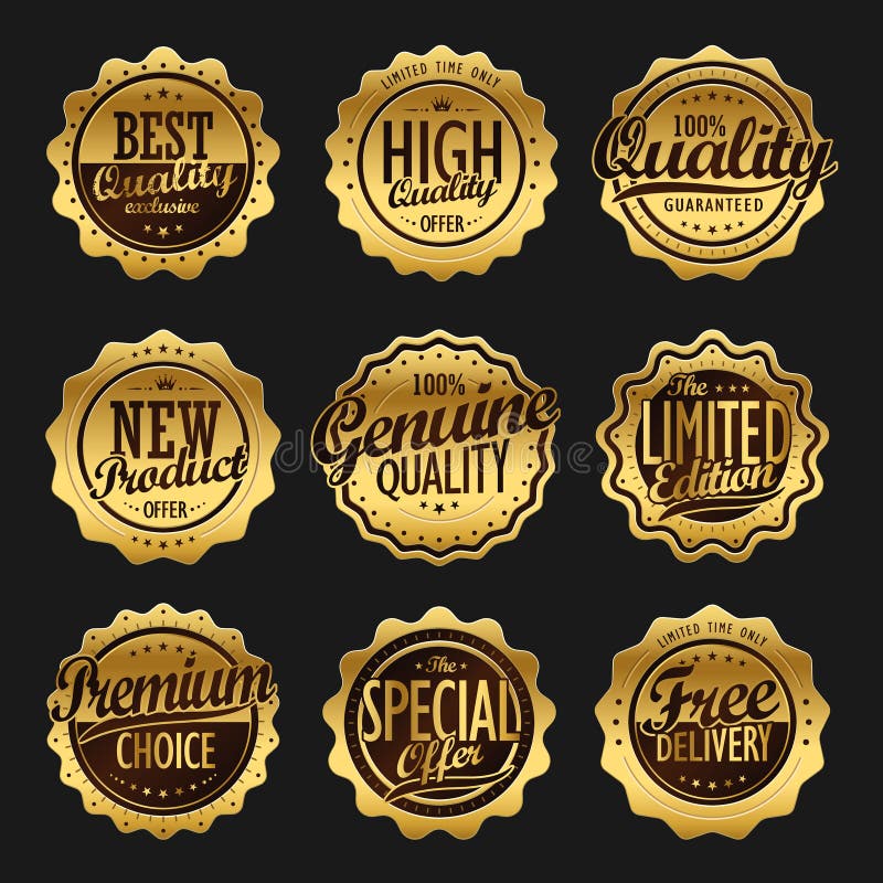Golden Label Collection Set Stock Illustration - Illustration of ...