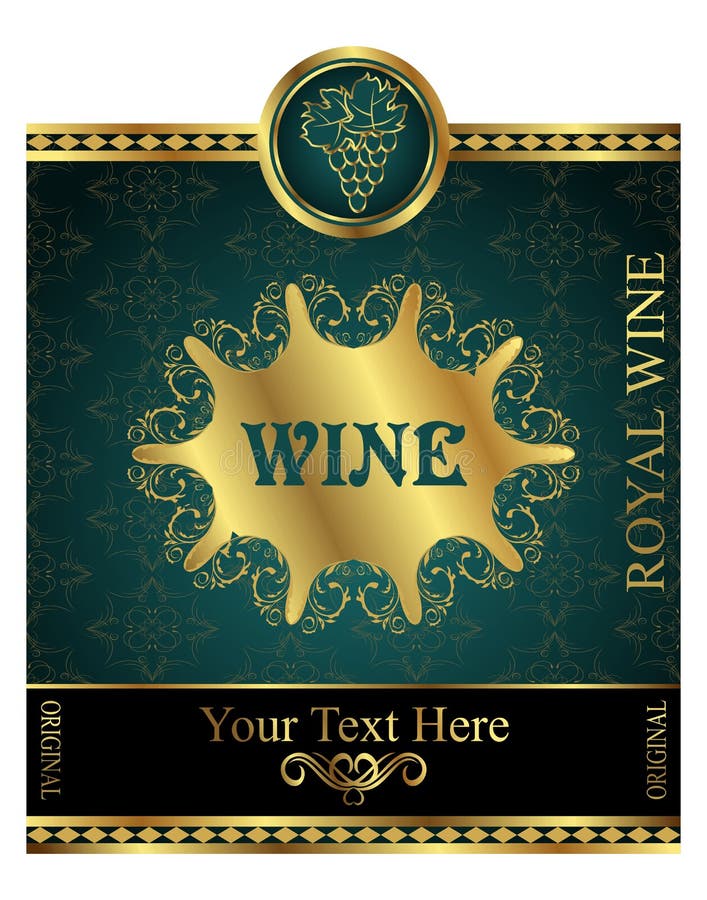 Gold wine label stock vector. Illustration of design - 17674968
