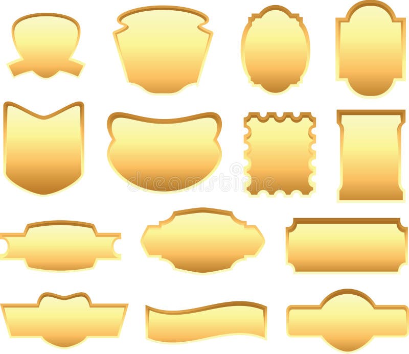 Golden label template set stock vector. Illustration of premium - 57870882