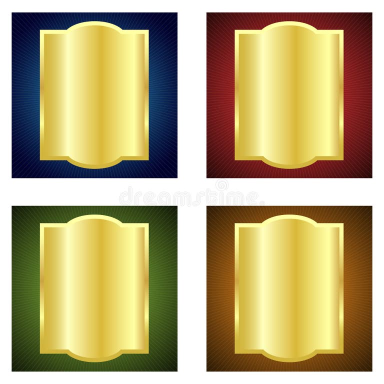 Golden Empty White Labels Stock Illustrations – 675 Golden Empty White ...
