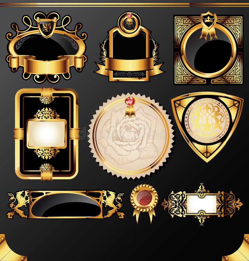 Golden labels stock vector. Illustration of laurel, decorative - 22841589 Golden labels stock vector. Illustration of laurel, decorative - 22841589