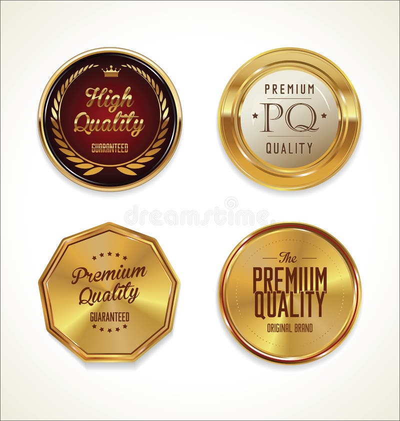 Golden Labels collection stock illustration. Illustration of icon ...