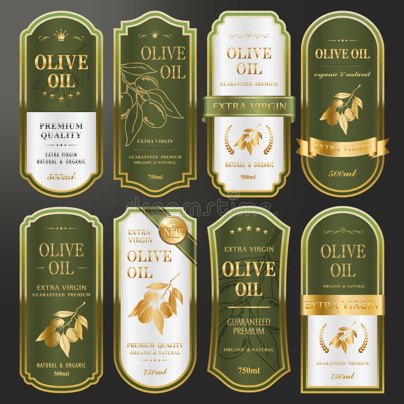 Golden Labels Collection Set Stock Illustration - Illustration of brand ...