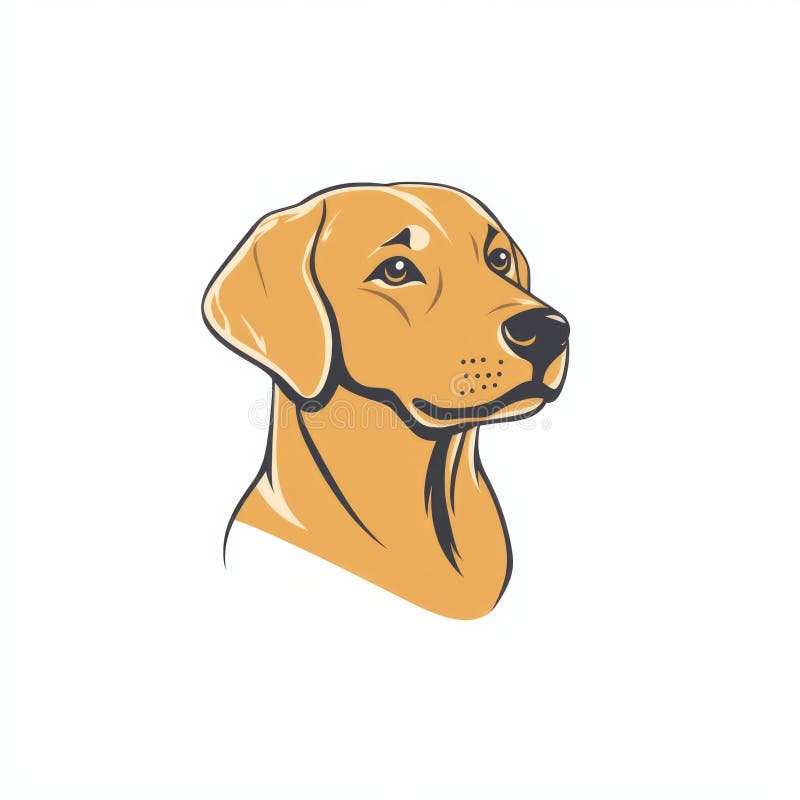 Golden Labrador Illustration on White Background Stock Illustration ...