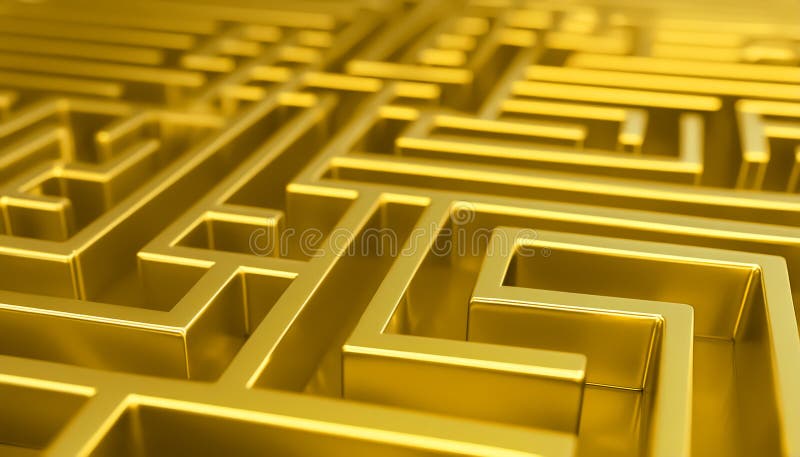 Golden labyrinth stock illustration. Illustration of risk - 323273928