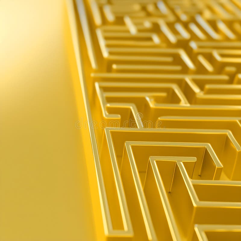 Golden labyrinth stock illustration. Illustration of complexity - 323273973