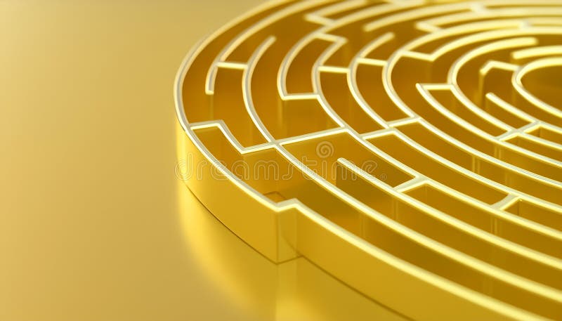 Golden labyrinth stock illustration. Illustration of mythology - 326453389