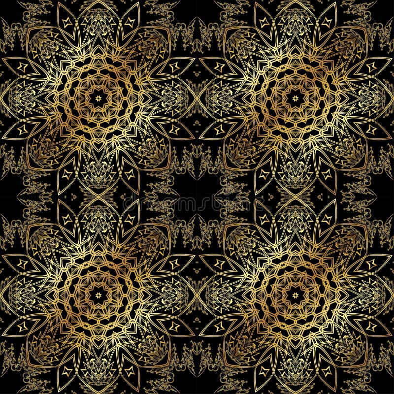 Golden lace pattern stock illustration. Illustration of graphic - 125979032