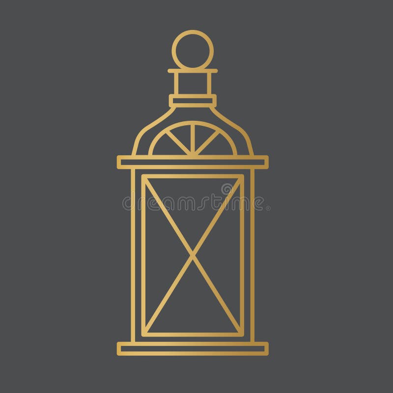 Golden lantern icon stock vector. Illustration of heat - 189224084