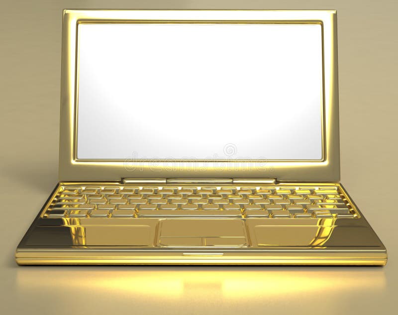 Golden PC stock illustration. Illustration of render - 12111911