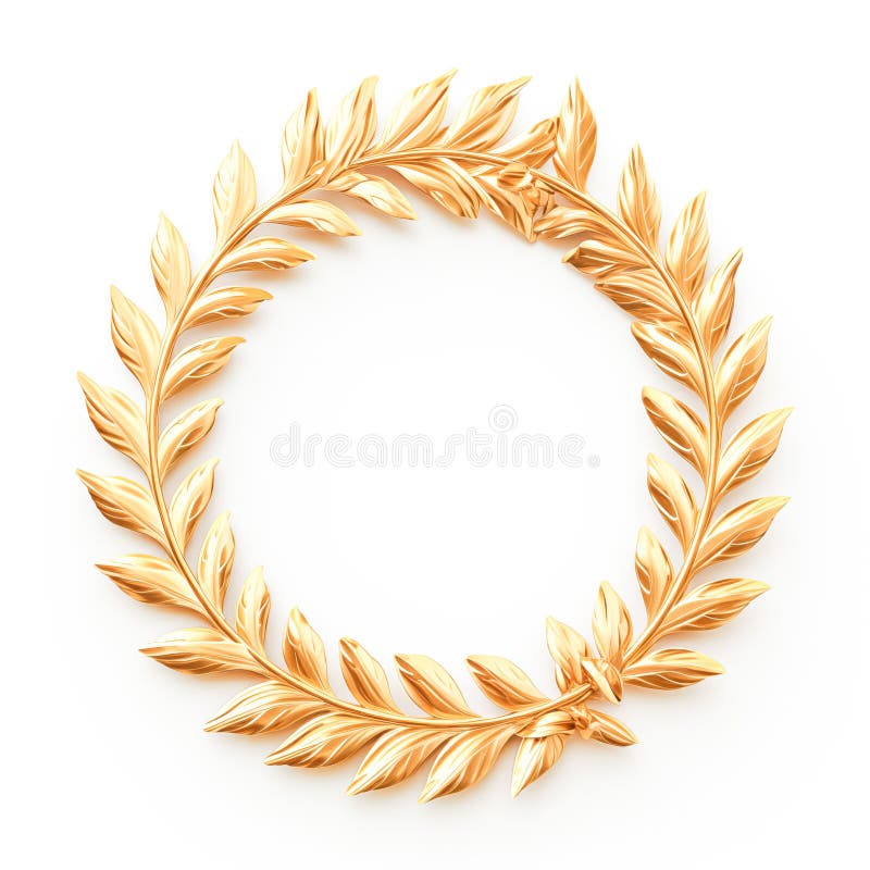 Golden laurel wreath stock illustration. Illustration of frame - 303170706