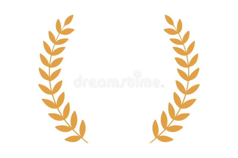 Golden Laurel Wreath Frame. Gold Leafy Branches Template Stock ...