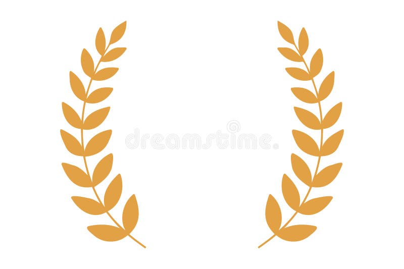 Golden Laurel Wreath Frame. Gold Leafy Branches Template Stock Vector ...
