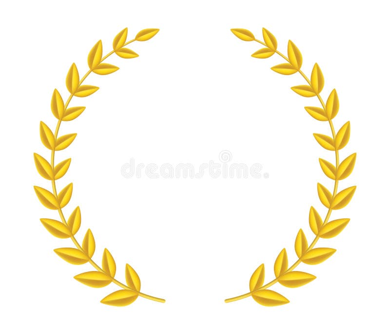 Golden Laurel Wreath. Vector Realistic Illustration Stock Vector ...