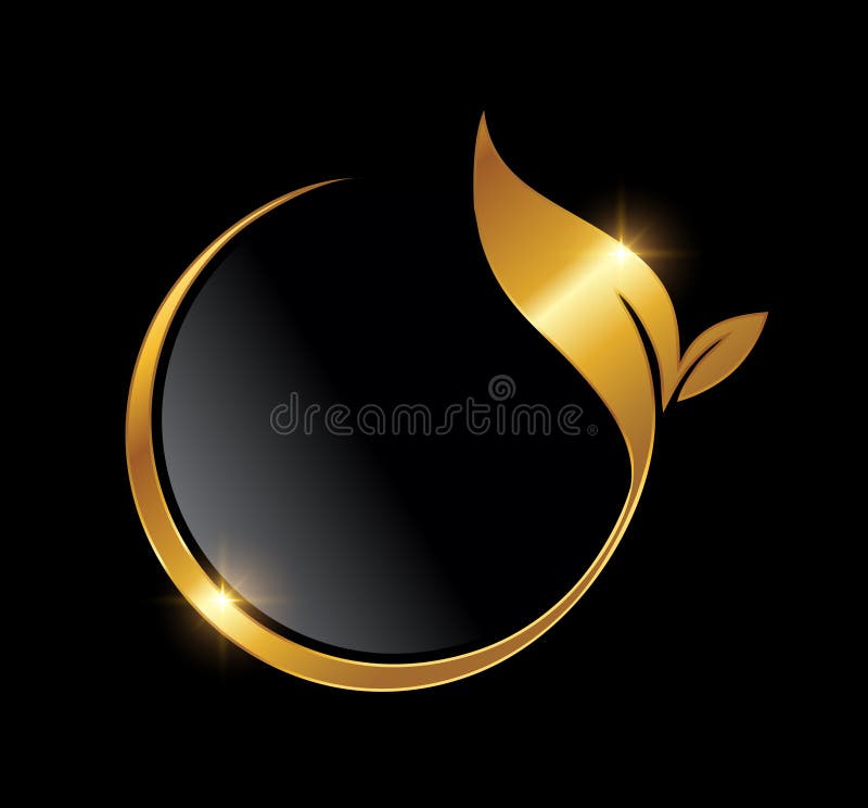 Golden Leaf Luxury Royal Logo Sign Stock Vector - Illustration of ...
