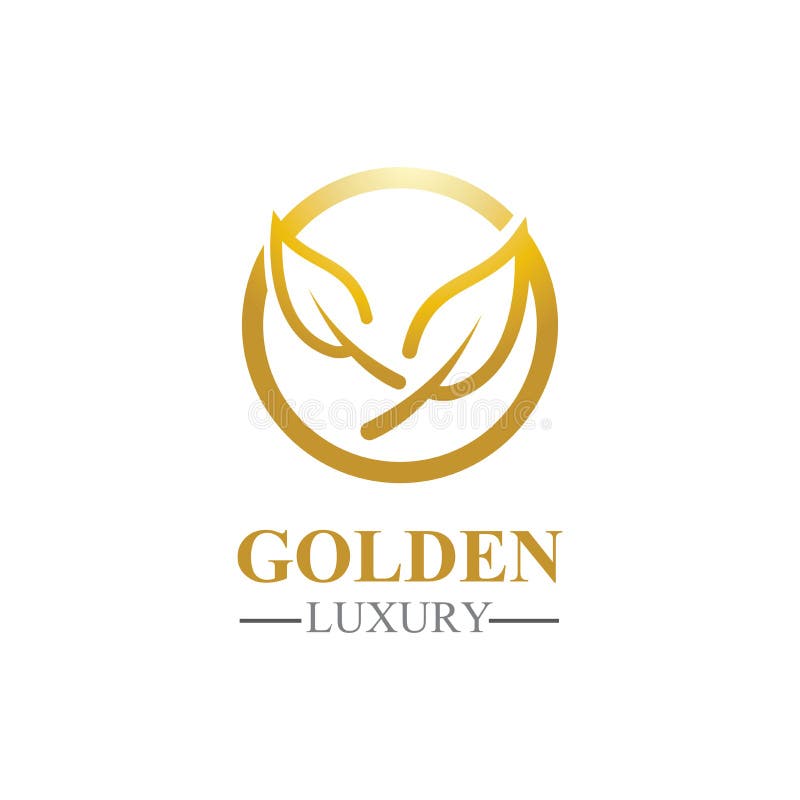 Golden Leaf Luxury Logo Icon Vector Template. Stock Vector ...