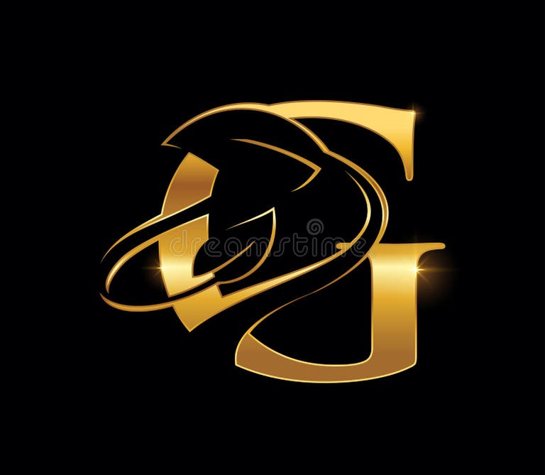 Golden Leaf Monogram Initial Letter G Stock Vector - Illustration of ...