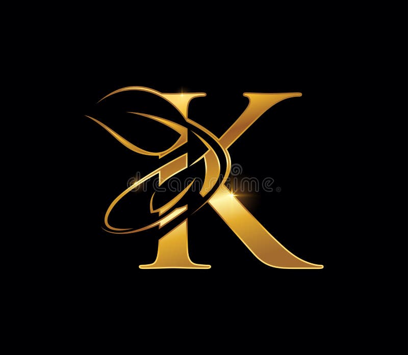 Golden Leaf Monogram Initial Letter K Stock Vector - Illustration of ...
