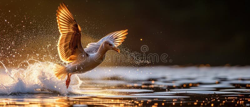 A Golden Leap Out of the Water Symbolizing Growth and Progress Stock ...