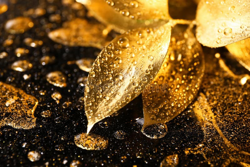 Golden drops of water stock image. Image of background - 13216853