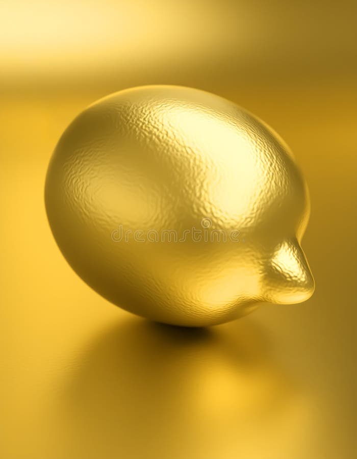 Golden lemon fruit stock illustration. Illustration of reflective ...
