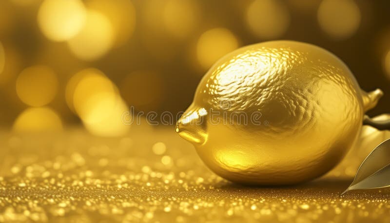 Golden lemon fruit stock illustration. Illustration of precious - 326730049