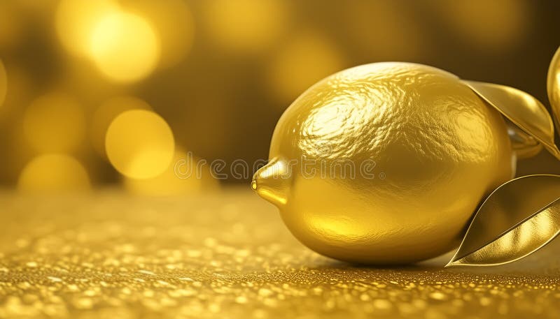 Golden lemon fruit stock illustration. Illustration of quality - 327409637