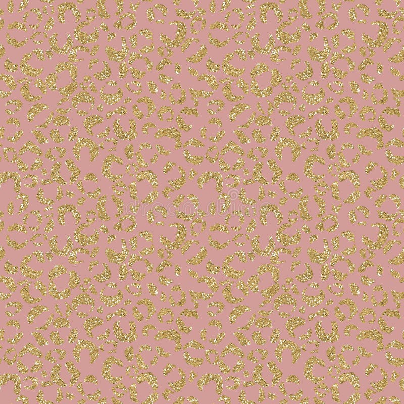 Golden Leopard Print Seamless Pattern Stock Illustration - Illustration ...