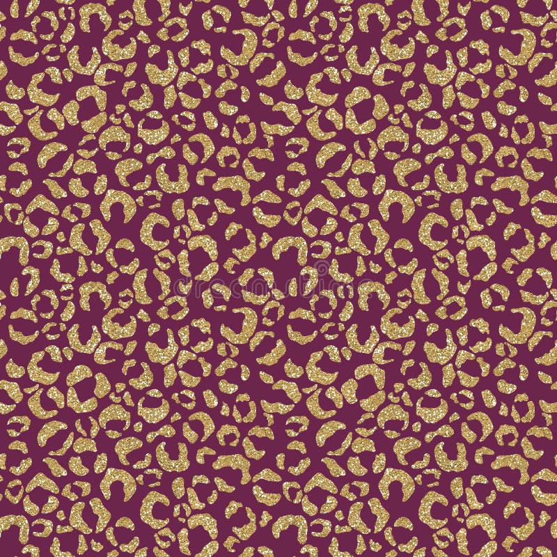 Golden Leopard Print Seamless Pattern Stock Illustration - Illustration ...
