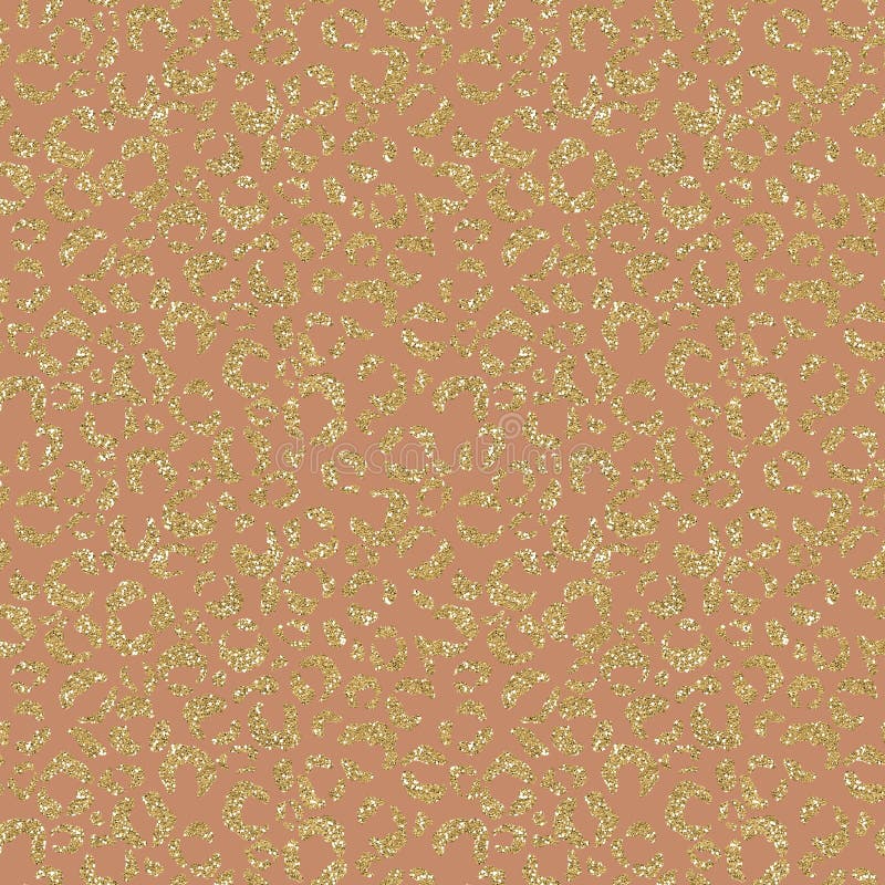Golden Leopard Print Seamless Pattern Stock Illustration - Illustration ...