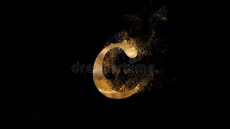 Golden Letter C with Particles, Alphabet, Abc, Alpha Channel Stock ...