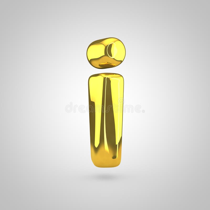 Golden Letter I Lowercase on White Background Stock Illustration ...