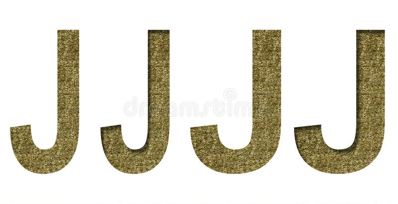 Golden Letter J Cut Out of White Paper on the Backdrop of a Pattern of ...