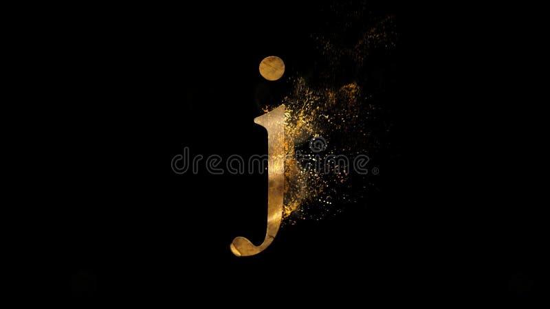 Golden Letter J with Particles, Alphabet, Abc, Alpha Channel Stock ...