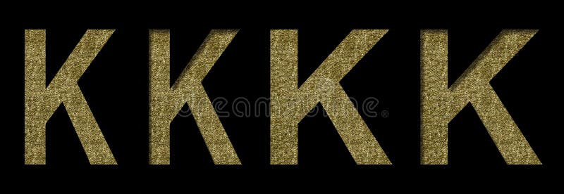 Golden Letter K Cut Out of Black Paper on the Backdrop of a Pattern of ...