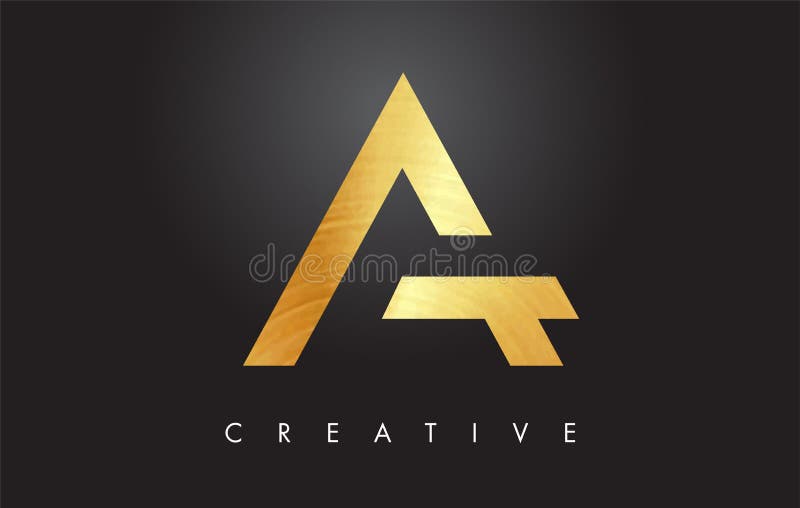 A Golden Letter Monogram Design Logo. Gold Letter a Icon Logo Vector ...