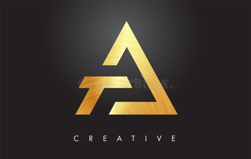 A Golden Letter Monogram Design Logo. Gold Letter a Icon Logo Vector ...